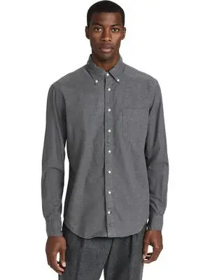 Gitman Bros Classic Cotton Flannel Shirt - Grey