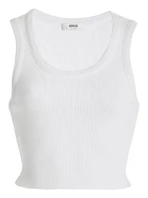 AGOLDE Poppy Cotton-Blend Cropped Tank Top