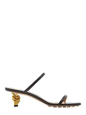 Bottega Veneta Knot Leather Sandals - Black
