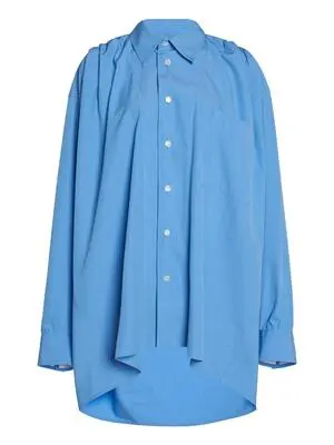 Bottega Veneta Oversized Cotton-blend Shirt - Blue