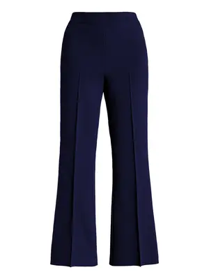 HIGH SPORT Long Kick Flared Stretch-cotton Knit Pants - Navy