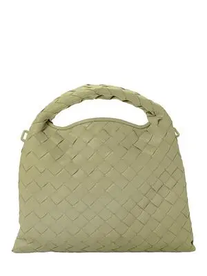 Bottega Veneta Mini Hop Intrecciato Shoulder Bag - Travertine/brass