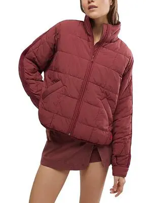 Free People Pippa Packable Puffer Jacket Sour Cherry