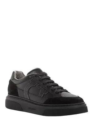 FERRAGAMO Cassina Leather Sneakers - All Nero
