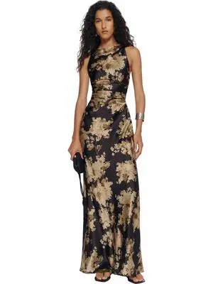 REFORMATION Anaiis Silk Maxi Dress - Multi