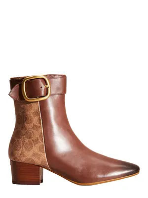Coach Restored Cassandra Bootie - Dark Saddle/tan