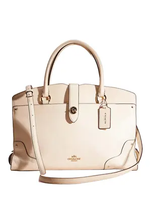 COACH Restored Mercer Satchel Gold/chalk