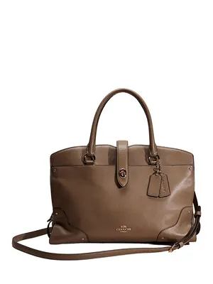 COACH Restored Mercer Satchel Light Gold/fog