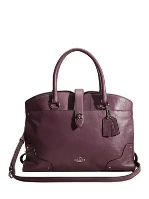 COACH Restored Mercer Satchel - Silver/eggplant