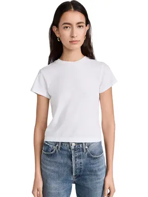 AGOLDE Adine Shrunken Tee - White