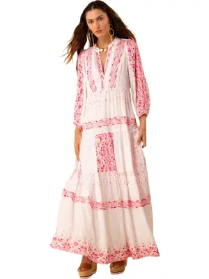 Hale Bob Emery Embroidered Maxi Dress - Pink