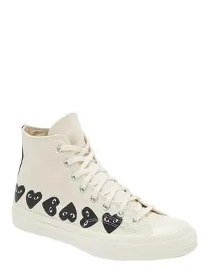 Play Comme Des Garcon X Converse Chuck Taylor High Top Sneakers - Beige