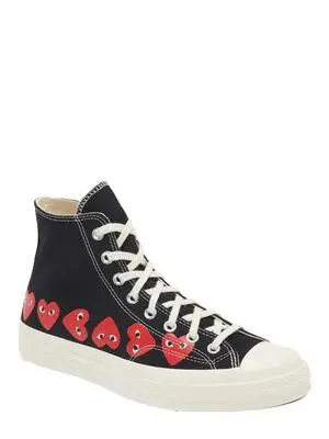 Play Comme Des Garcon X Converse Chuck Taylor High Top Sneakers - Black