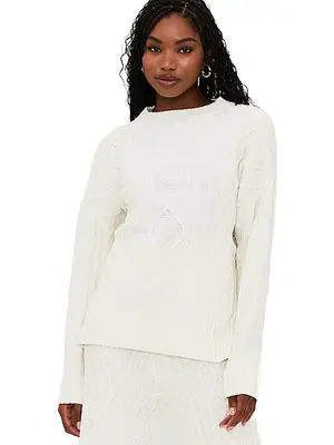 Victoria's Secret Beach Riot Callie Sweater White,ivory