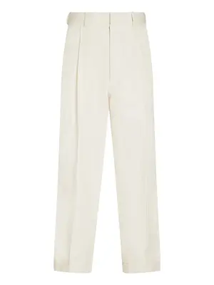 MAISON MARGIELA Herringbone Cotton-tweed Tapered Pants - Ivory