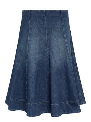 Khaite Lennox Denim Midi Skirt - Blue
