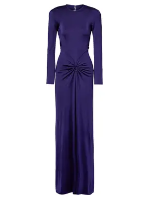 Victoria Beckham Open-back Gathered Gown - Purple