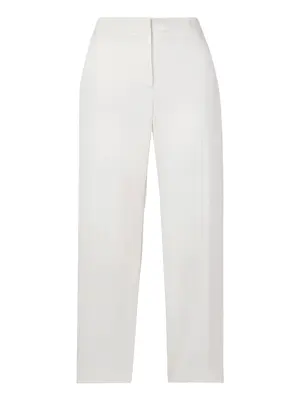 Alexander McQueen Crepe Straight-leg Pants - Ivory