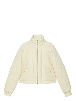 Gucci Gg Canvas Bomber Jacket - White