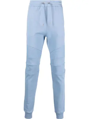 Balmain Elastic-waist Cotton Sweat Pants - Blue