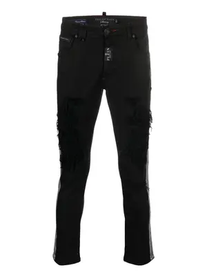 Philipp Plein Stripe-detail Skinny Jeans - Black