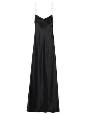 Miu Miu Chain-straps Silk Dress - Black