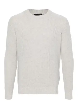 DELL'OGLIO Crew-neck Wool Blend Jumper - Grey