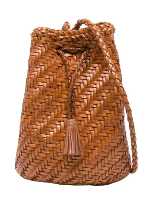 Dragon Diffusion Woven Bucket Bag - Brown