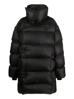 Rick Owens Funnel-neck Quilted Down Coat - Black