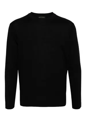 DELL'OGLIO Crew-neck Merino Wool Jumper - Black
