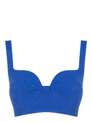 LENNY NIEMEYER V-neck Cropped Top - Blue