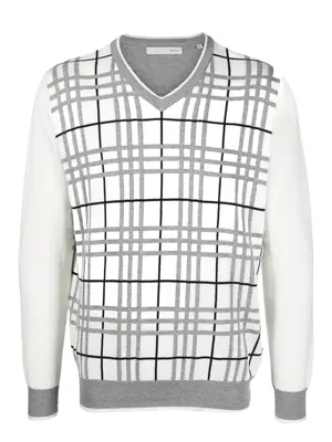 PRIVATE STOCK LABS The Ivan Checked Jumper - White