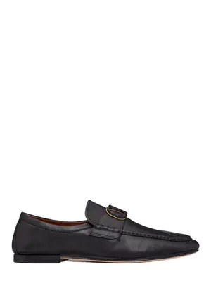 Valentino Garavani Vlogo Signature Leather Loafers - Black