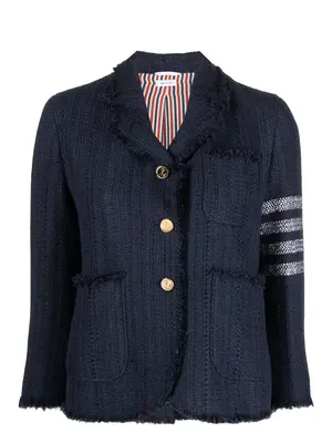 Thom Browne 4-bar Stripe Tweed Jacket - Blue