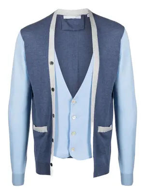 PRIVATE STOCK LABS The Harold Colour-block Cardigan - Blue