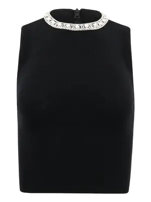 Alice + Olivia Amity Pearl-embellished Top - Black