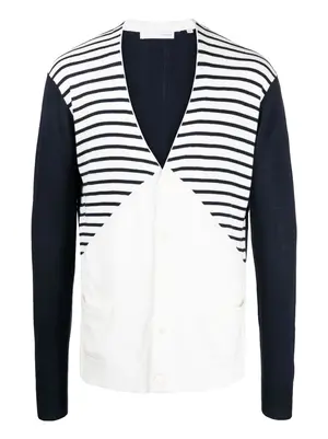PRIVATE STOCK LABS The Albert Stripe-detail Cardigan - Blue