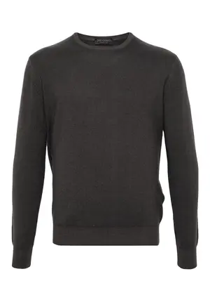 DELL'OGLIO Crew-neck Merino-wool Jumper - Grey