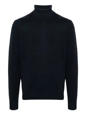 DELL'OGLIO Roll-neck Knit Jumper - Blue