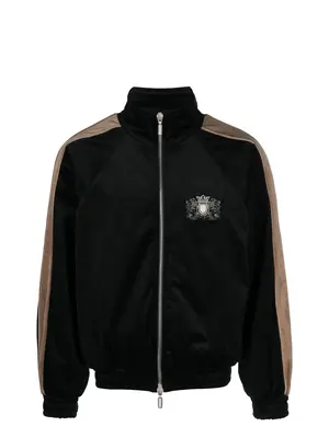 Rhude Sky Lounge Velvet Track Jacket - Black
