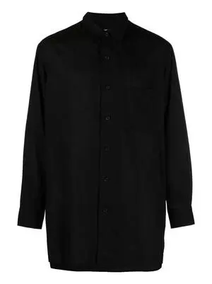 Yohji Yamamoto Drop-shoulder Classic-collar Shirt - Black