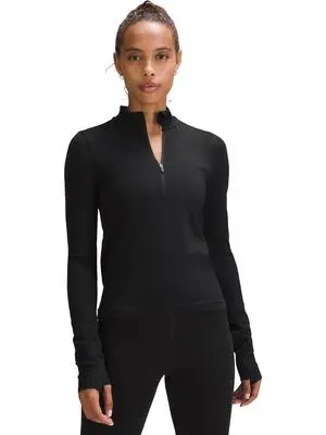 Lululemon Merino Wool-blend Base Layer Half Zip - Black