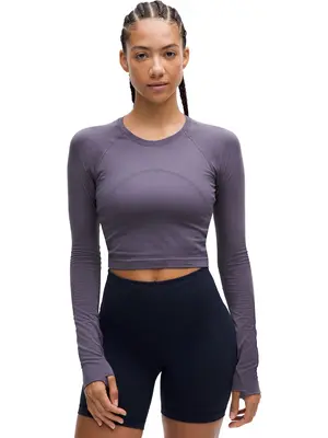 Lululemon Swiftly Tech Cropped Long-Sleeve Shirt 2.0 Nightfall/nightfall