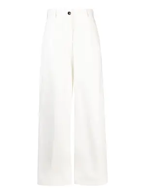 JIL SANDER High-waist Wide-leg Trousers - White