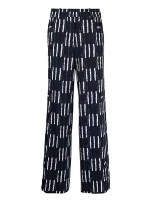 Off-White Graphic-print Wide-leg Trousers - Blue