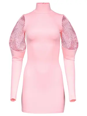 AREA Crystal-embellished Minidress - Pink