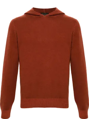 DELL'OGLIO Knitted Hoodie - Orange