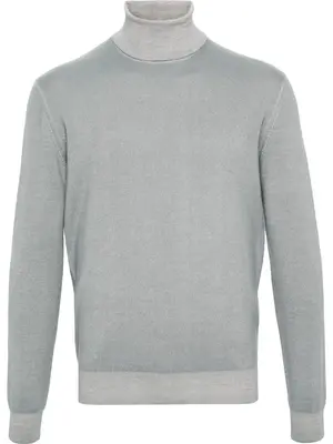DELL'OGLIO Roll-neck Knitted Jumper - Grey