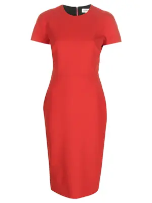 Victoria Beckham Crepe Shift Dress - Red