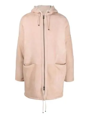GIORGIO BRATO Giorgio Brato Shearling-Trim Hooded Jacket Neutrals